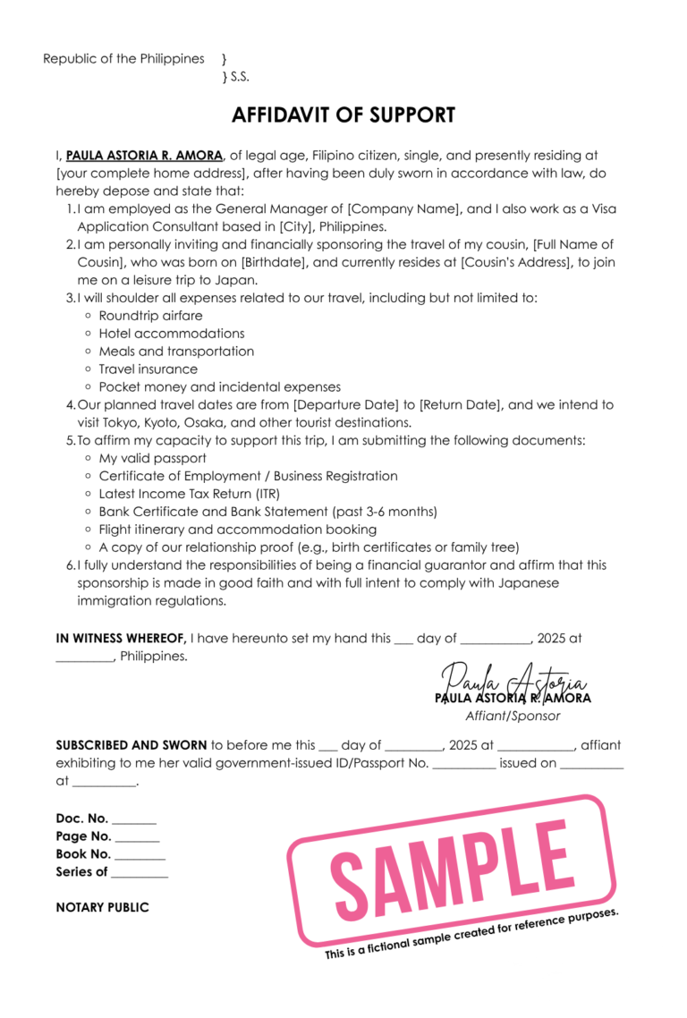 Affidavit Of Support For Visa Applications: Complete Guide For Sponsors ...